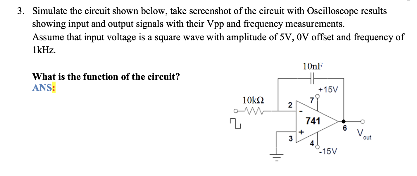 Solved Simulate the circuit shown below, take screenshot of | Chegg.com