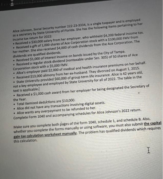 Solved please help me ASAP with 2022 tax return and show | Chegg.com