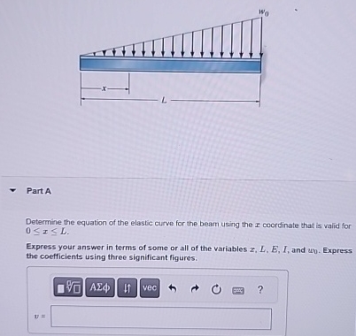Solved Part ADetermine the equation of the elastic curve for | Chegg.com