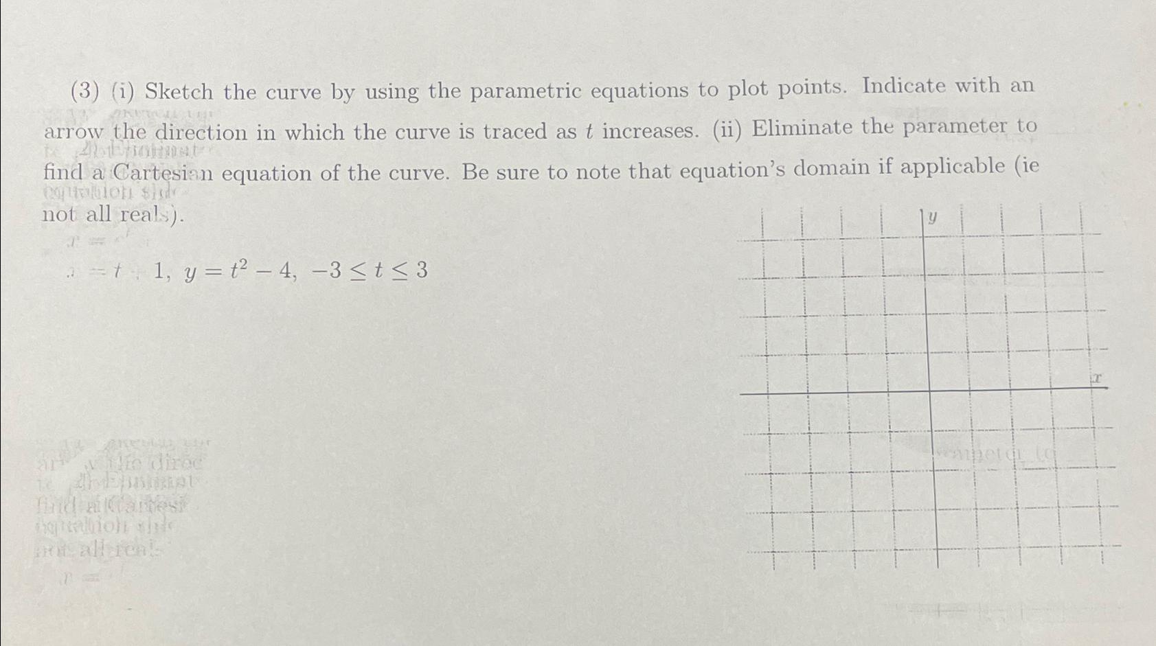 Solved (3) (i) ﻿Sketch the curve by using the parametric | Chegg.com