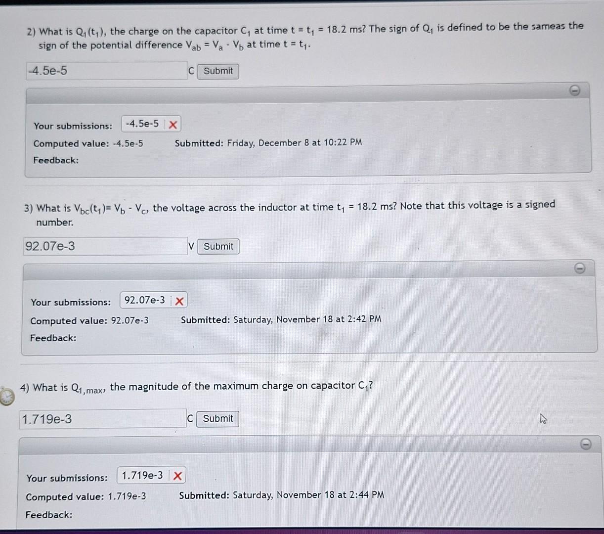 Solved A circuit is constructed with two capacitors and an | Chegg.com