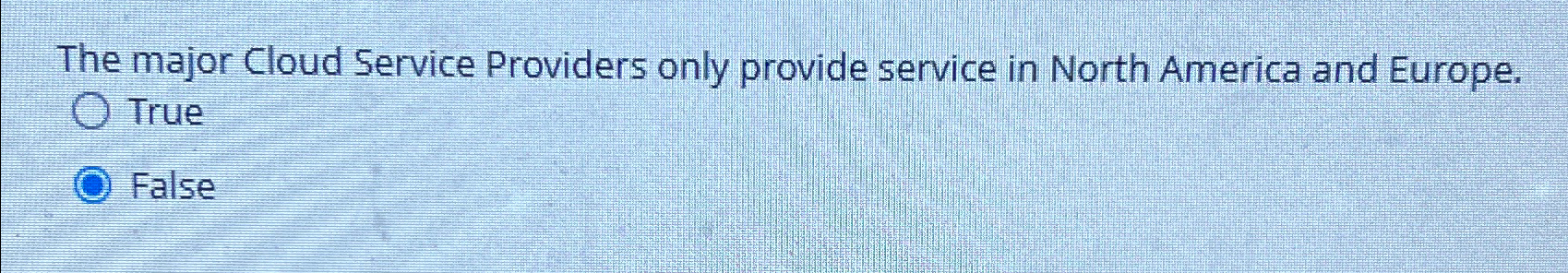 Solved The major Cloud Service Providers only provide | Chegg.com