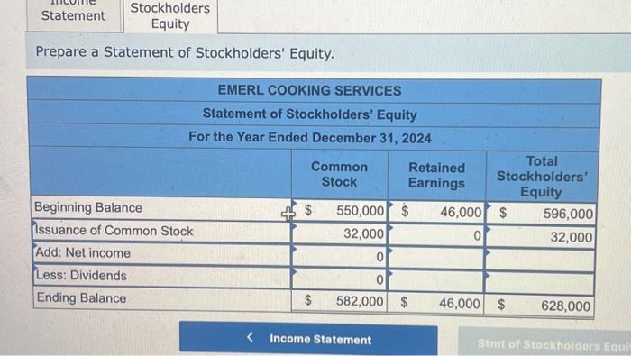 Solved Exercise 1-10 (Algo) Link the income statement to the | Chegg.com