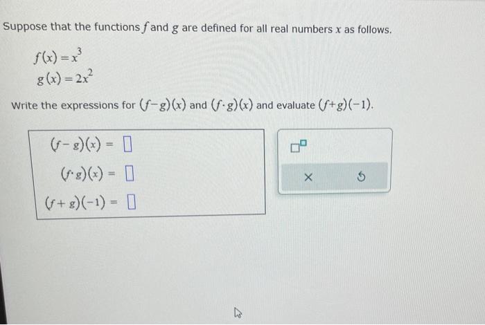 Solved Suppose that the functions f and g are defined for | Chegg.com