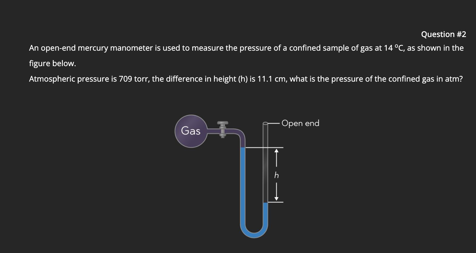 Solved An open-end mercury manometer is used to measure the | Chegg.com