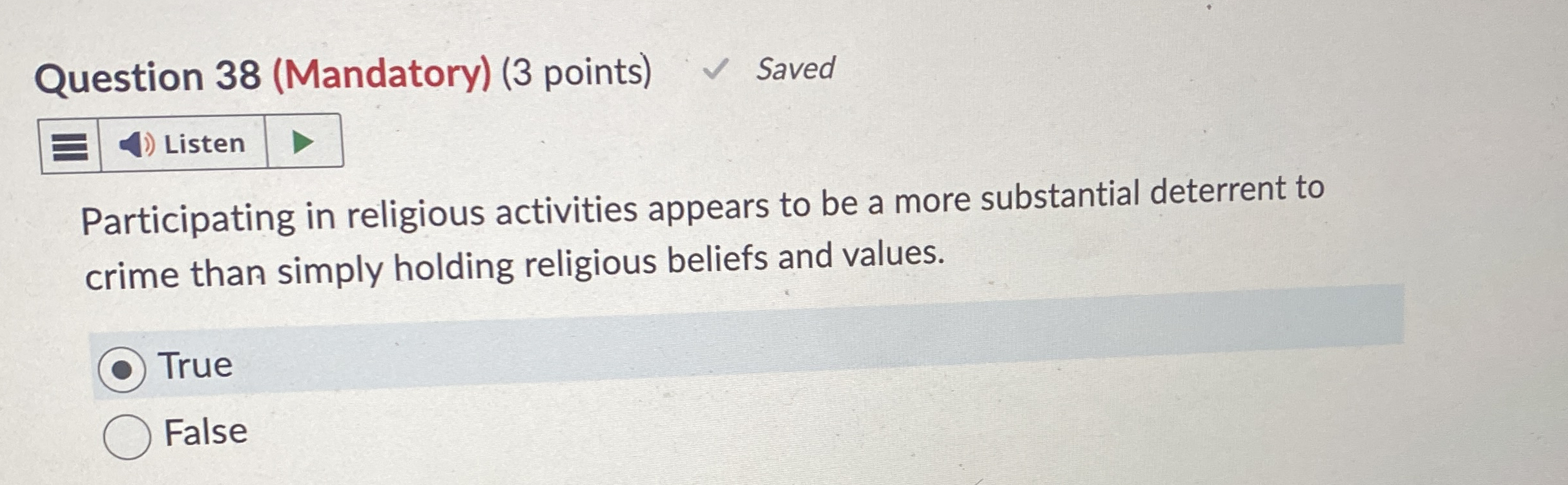 Solved Question 38 (Mandatory) (3 ﻿points) | Chegg.com