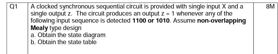 Solved Q1 8M A clocked synchronous sequential circuit is | Chegg.com