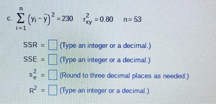 Solved Compute SSR, SSE, se2, and the coefticiont of | Chegg.com