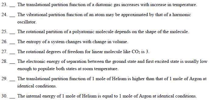 Solved 23. _ The translational partition function of a | Chegg.com