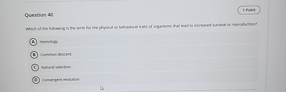 Solved Question 401 ﻿PointWhich of the following is the term | Chegg.com