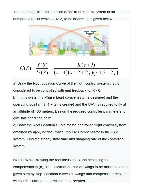 The open loop transfer function of the flight control | Chegg.com