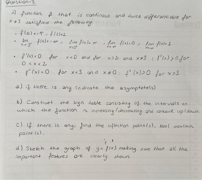 Solved A function of that is continous and twice | Chegg.com