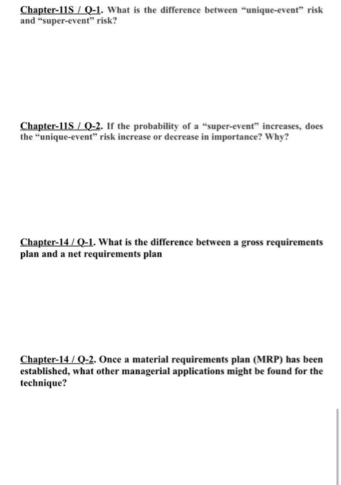Solved Chapter-11S / Q-1. What is the difference between | Chegg.com