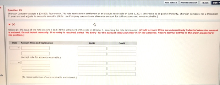 Solved FULL SCREEN PRINTER VERSION BACK NEXT Question 13 | Chegg.com