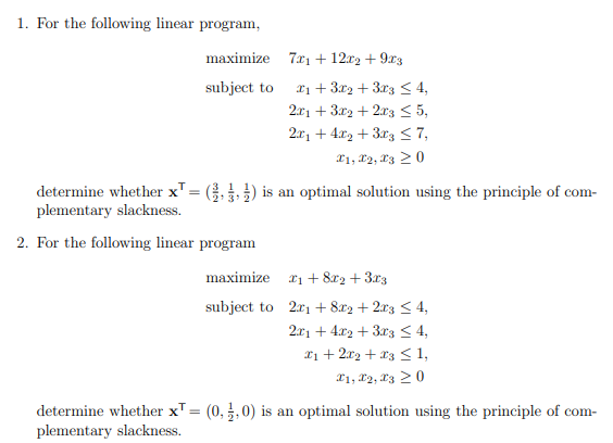Solved For the following linear program, ﻿maximize | Chegg.com