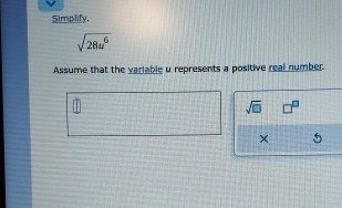 Solved Simplify.28u62Assume that the variable 4 ﻿represents | Chegg.com
