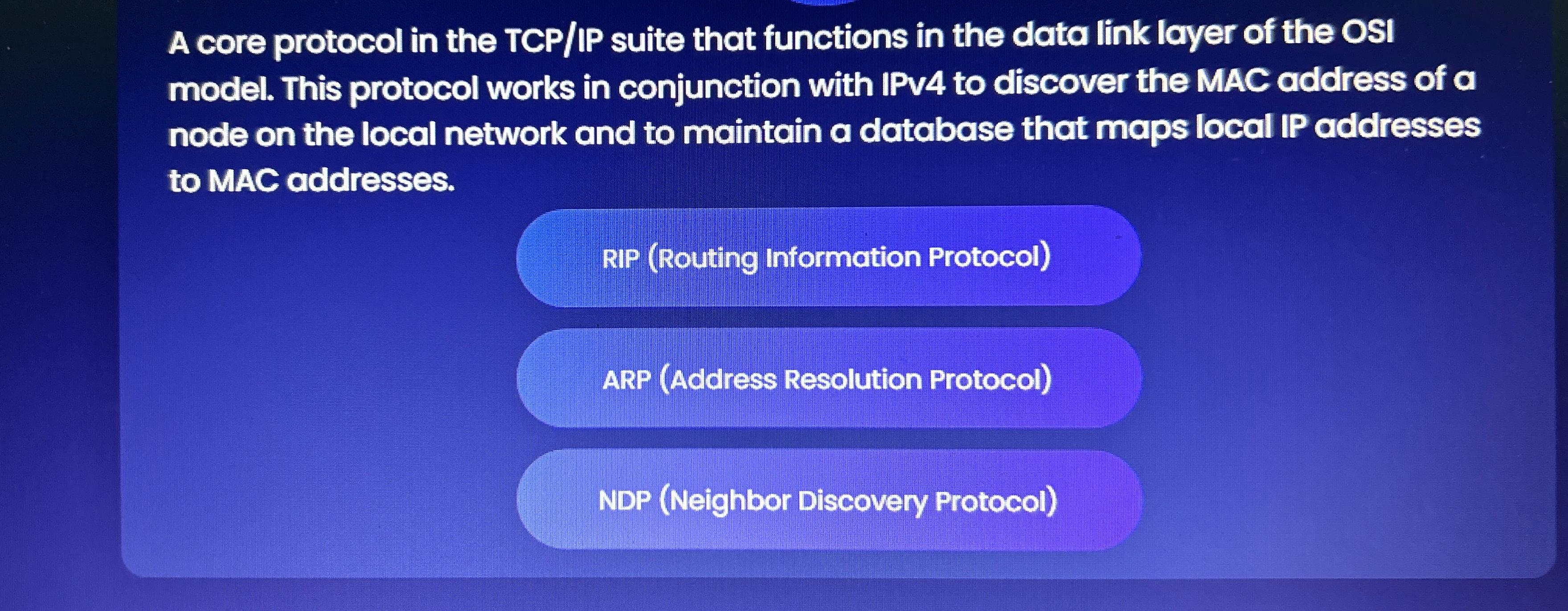 Solved A core protocol in the TCP/IP suite that functions in | Chegg.com