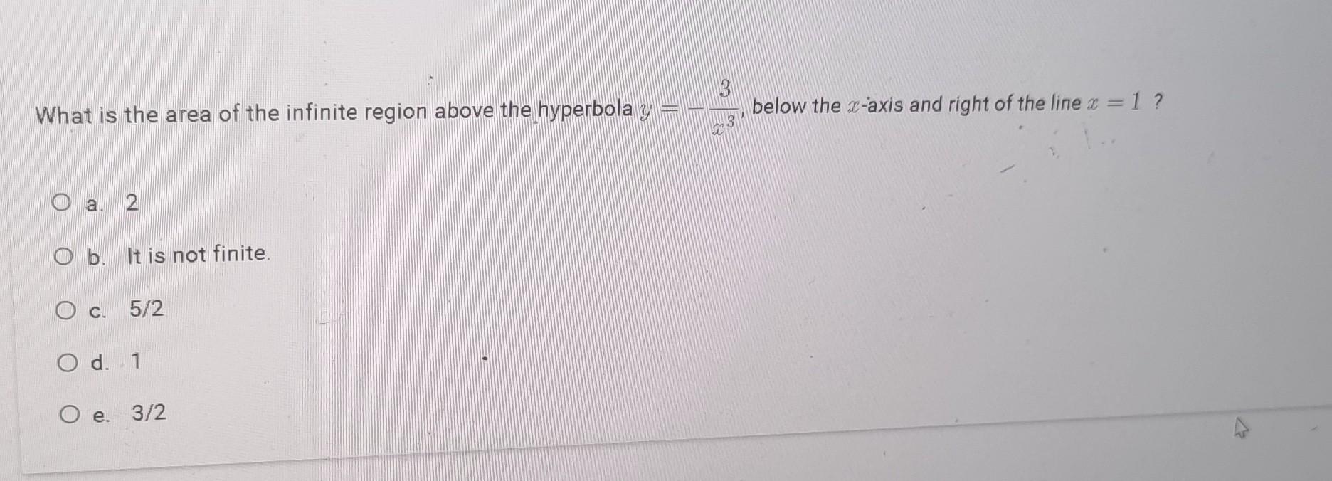 Solved What is the area of the infinite region above the | Chegg.com