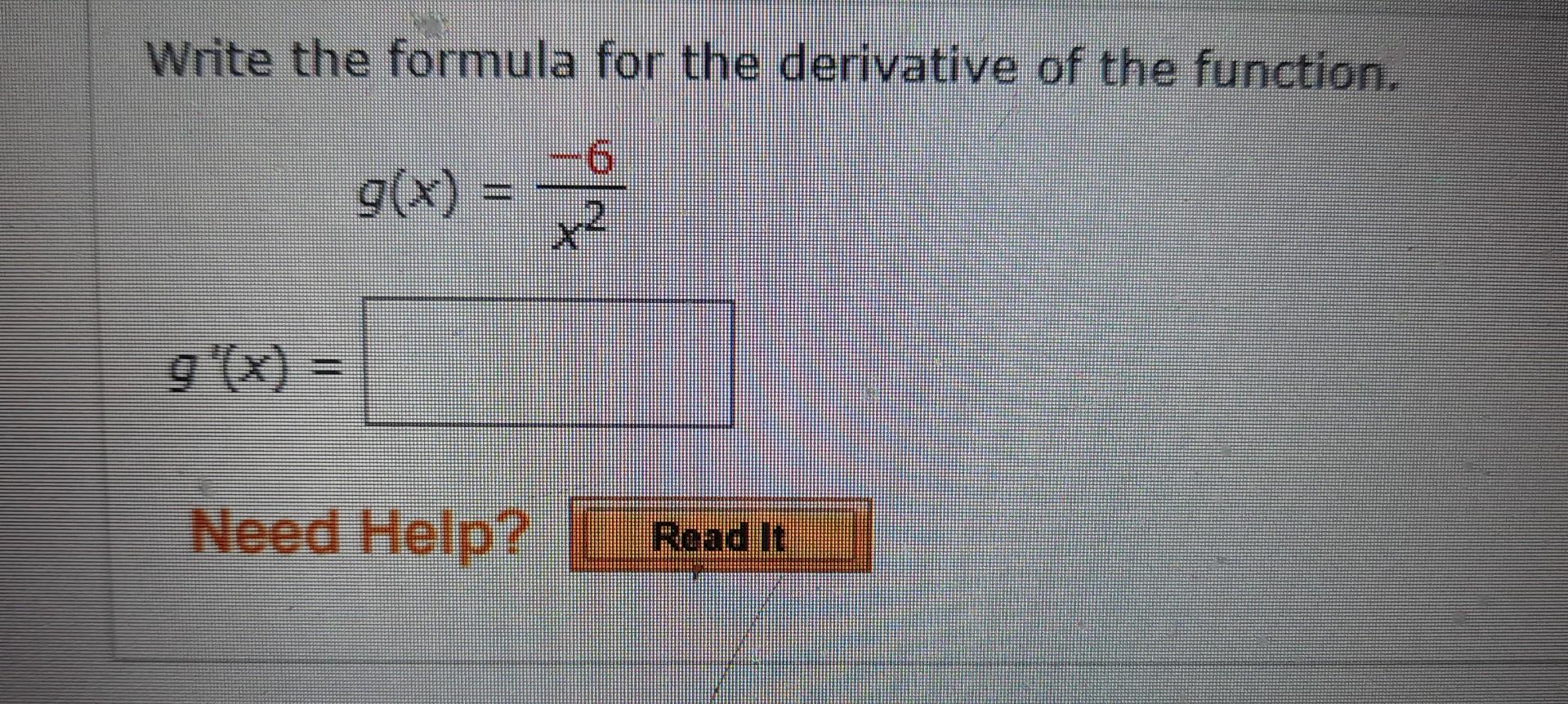 Solved Write the formula for the derivative of the function. | Chegg.com