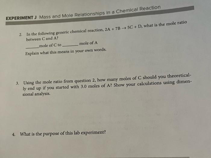 Solved Pre-Lab Assignment: Stoichiometry Lab 1. In a lab | Chegg.com