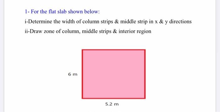 Solved 1- For the flat slab shown below: i-Determine the | Chegg.com