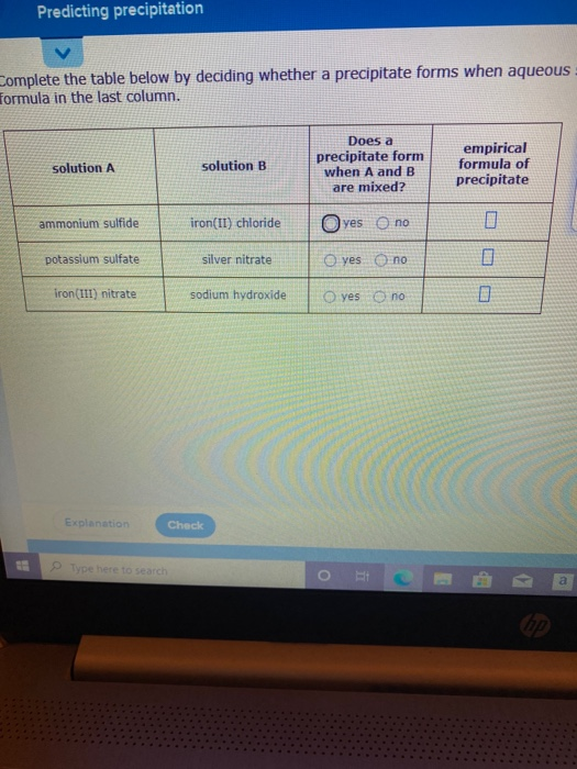 Solved Predicting precipitation Complete the table below by | Chegg.com