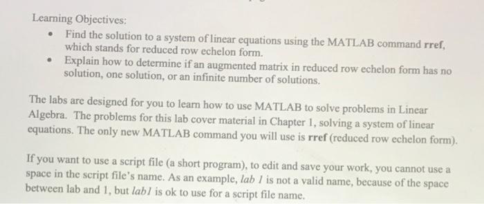 Learning Objectives: • Find the solution to a system | Chegg.com