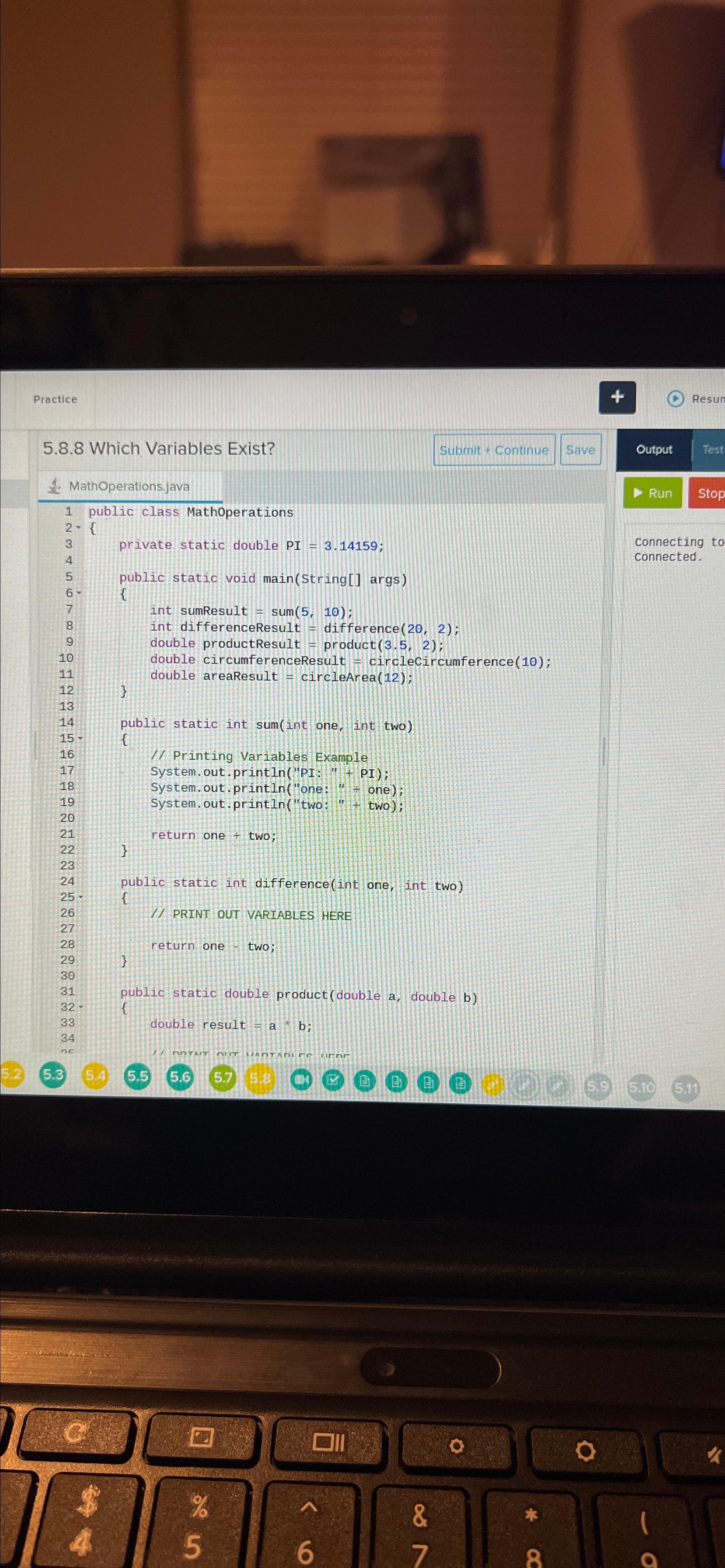 Solved 5.8.8 ﻿Which Variables Exist?$ | Chegg.com