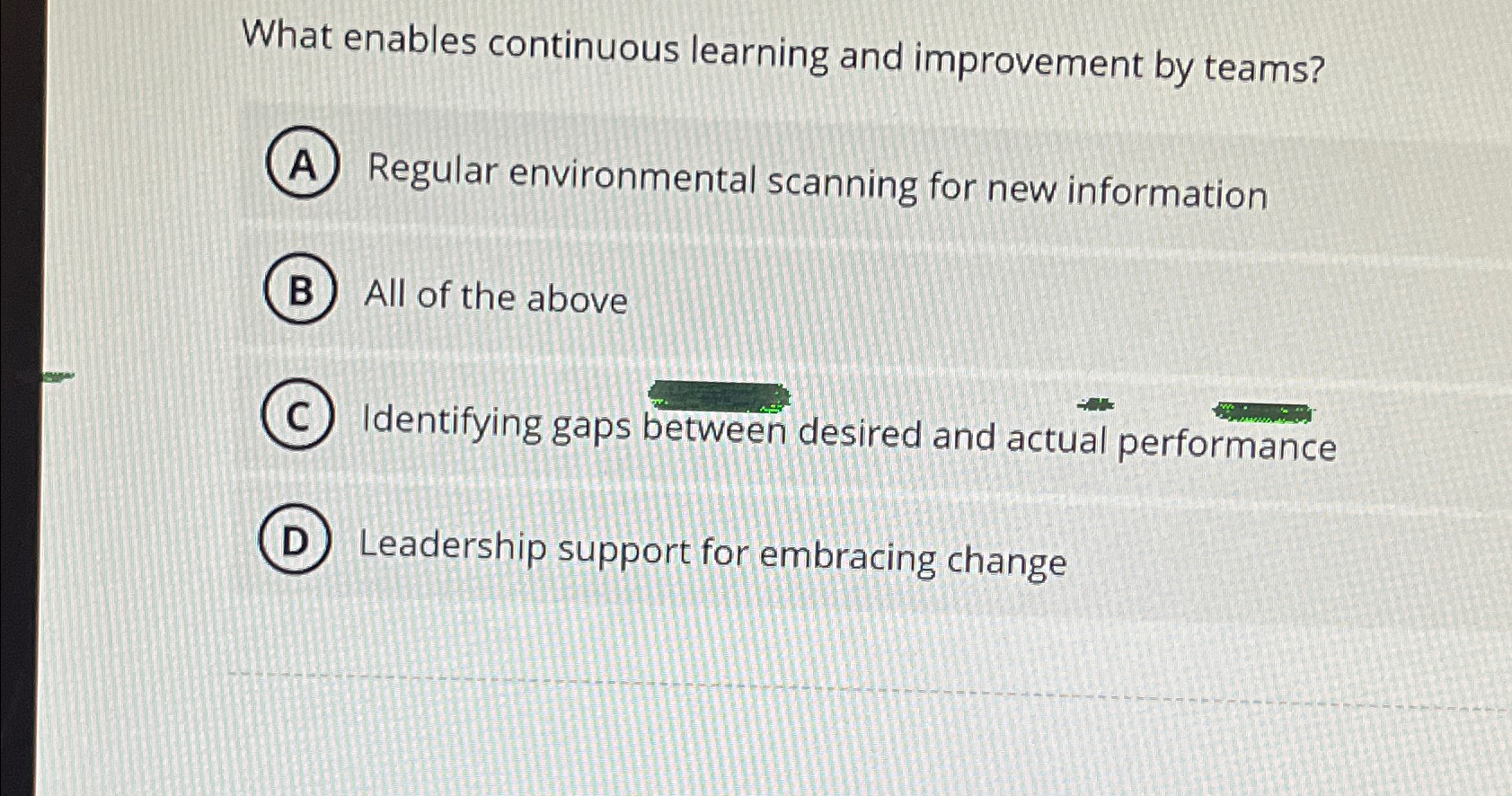 Solved What enables continuous learning and improvement by | Chegg.com