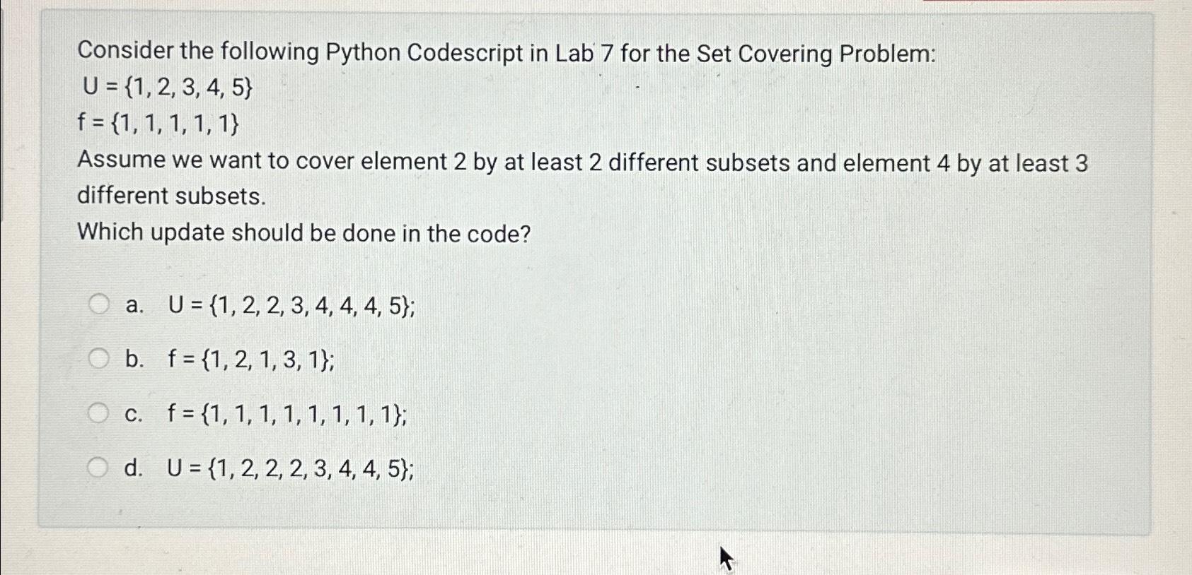 Solved Consider the following Python Codescript in Lab 7 | Chegg.com