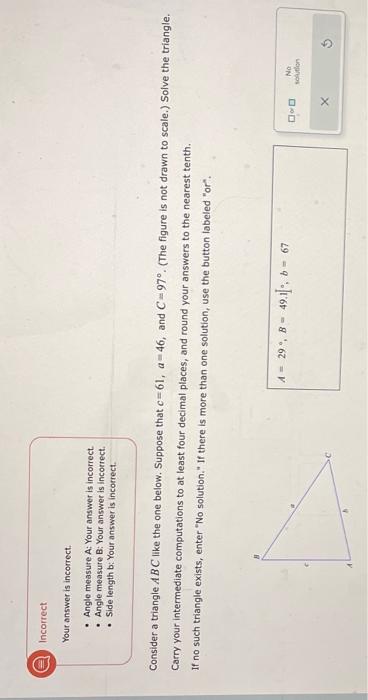 Solved Incorrect Your answer is incorrect. - Angle measure | Chegg.com