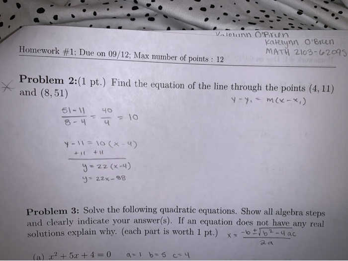 Solved MATH 2103-2045 Homework #1; Due on 09/12; Max number | Chegg.com