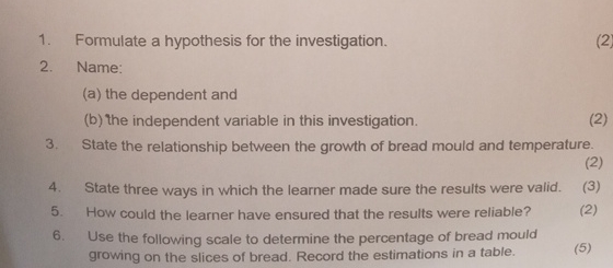 Solved Formulate a hypothesis for the investigation.Name:(a) | Chegg.com
