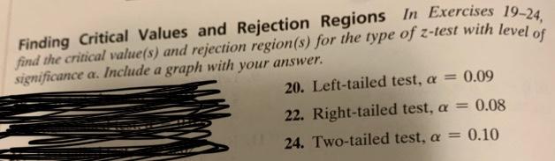 Solved Finding Critical Values And Rejection Regions In