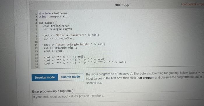 Solved 4.28 LAB: Warm up: Drawing a right triangle This | Chegg.com
