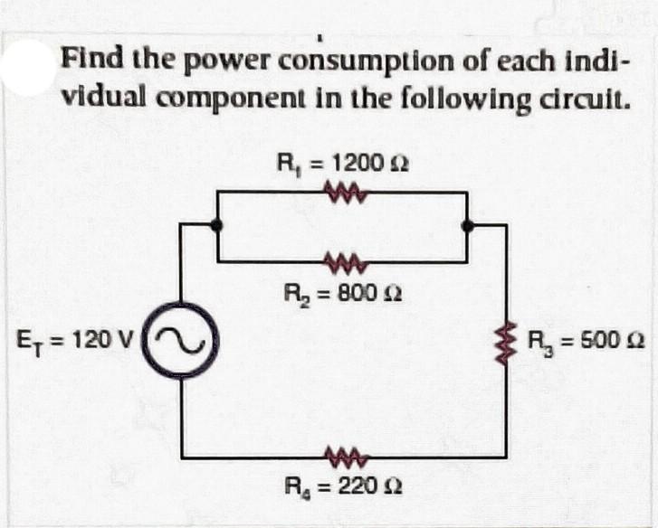Solved Find the power consumption of each individual | Chegg.com