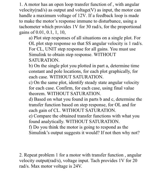 Solved Automatic controlplease do problem 2 NOT problem 1, I | Chegg.com