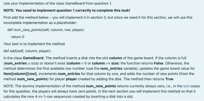 The class GameBoard is used to implement the game | Chegg.com The class GameBoard is used to implement the game | Chegg.com