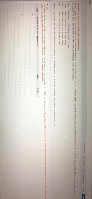 Solved PRINTER VERSION BACK Problem 13-02A - (Part Level | Chegg.com
