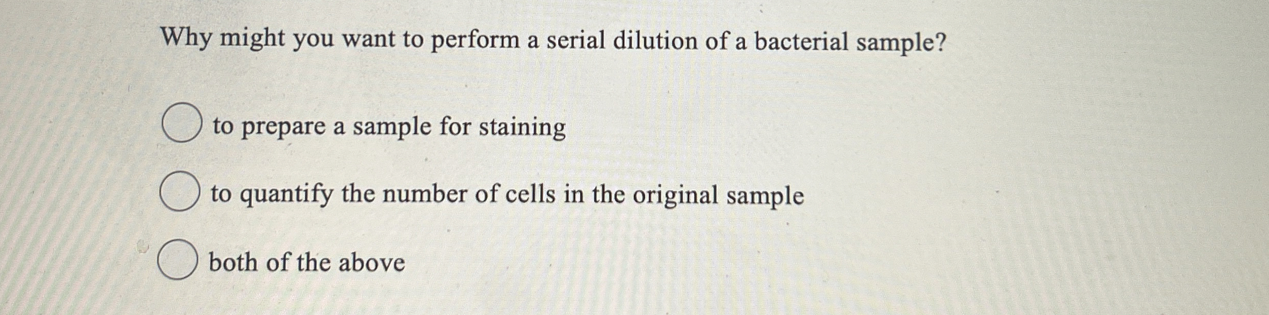 Solved Why might you want to perform a serial dilution of a | Chegg.com