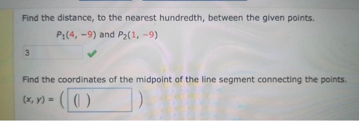 Solved Find the distance, to the nearest hundredth, between | Chegg.com