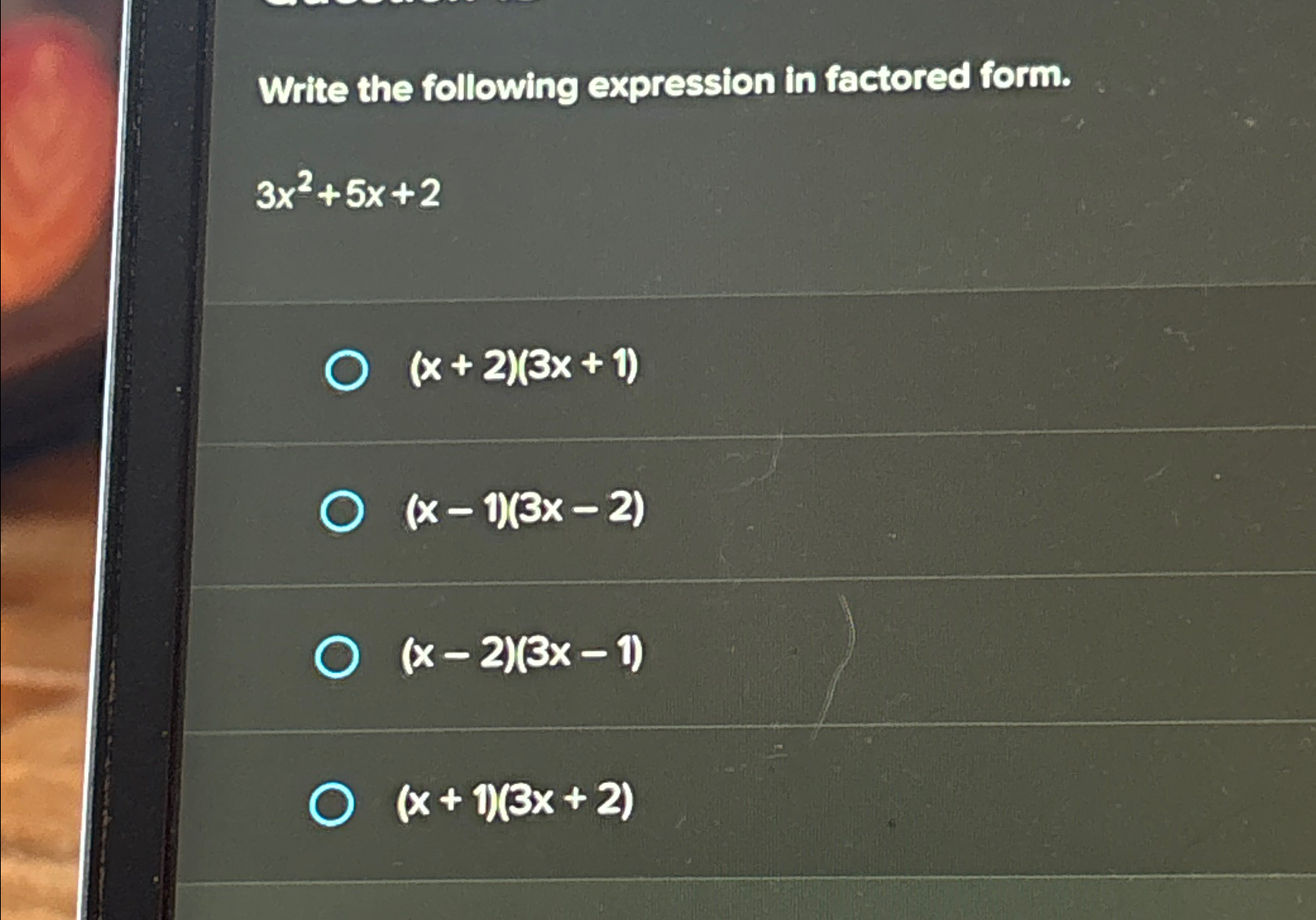 Solved Write the following expression in factored | Chegg.com