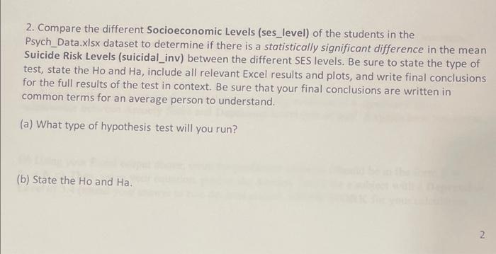 Solved what type of test should you run? what is the Ho and | Chegg.com