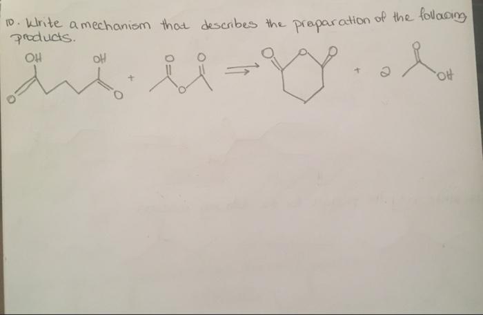 Solved write the reaction mechanism | Chegg.com