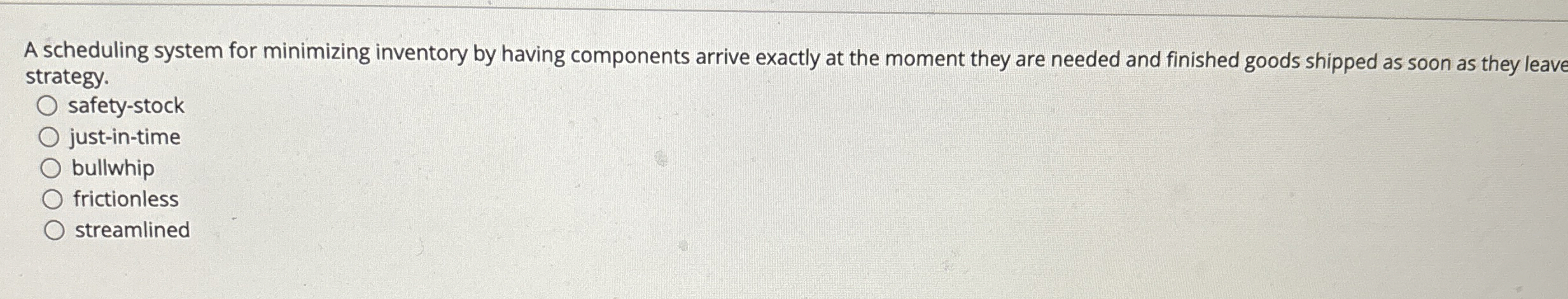 Solved A scheduling system for minimizing inventory by | Chegg.com