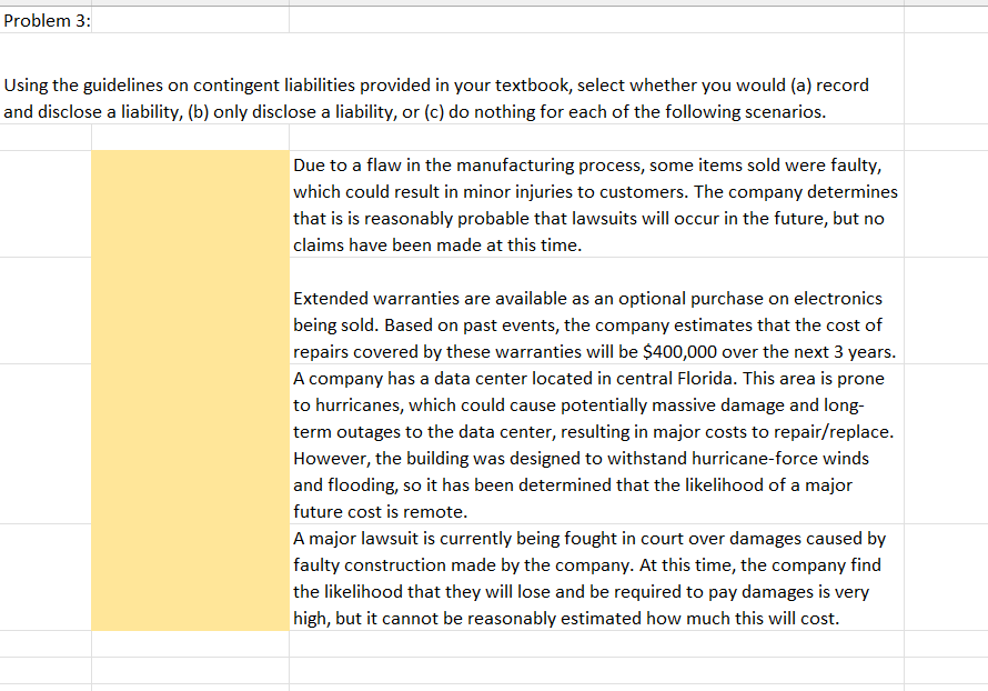 Solved Using the guidelines on contingent liabilities | Chegg.com