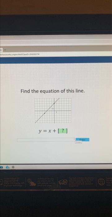 Solved Find the equation of this line. y=x+[?] | Chegg.com