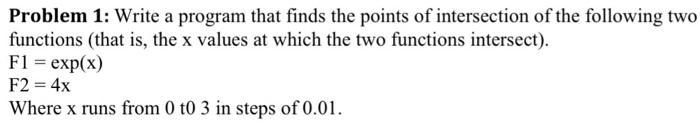 Solved Problem 1: Write a program that finds the points of | Chegg.com