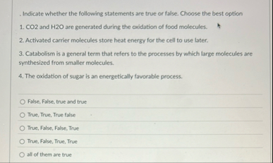 Solved Indicate whether the following statements are true or | Chegg.com