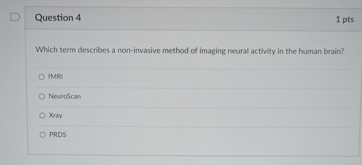 Solved Question 4Which term describes a non-invasive method | Chegg.com